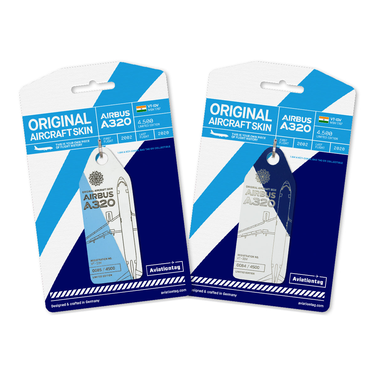 Original Aircraft Skin Tags | Aviationtag Airbus A320 VT-IDV | Aviationtag