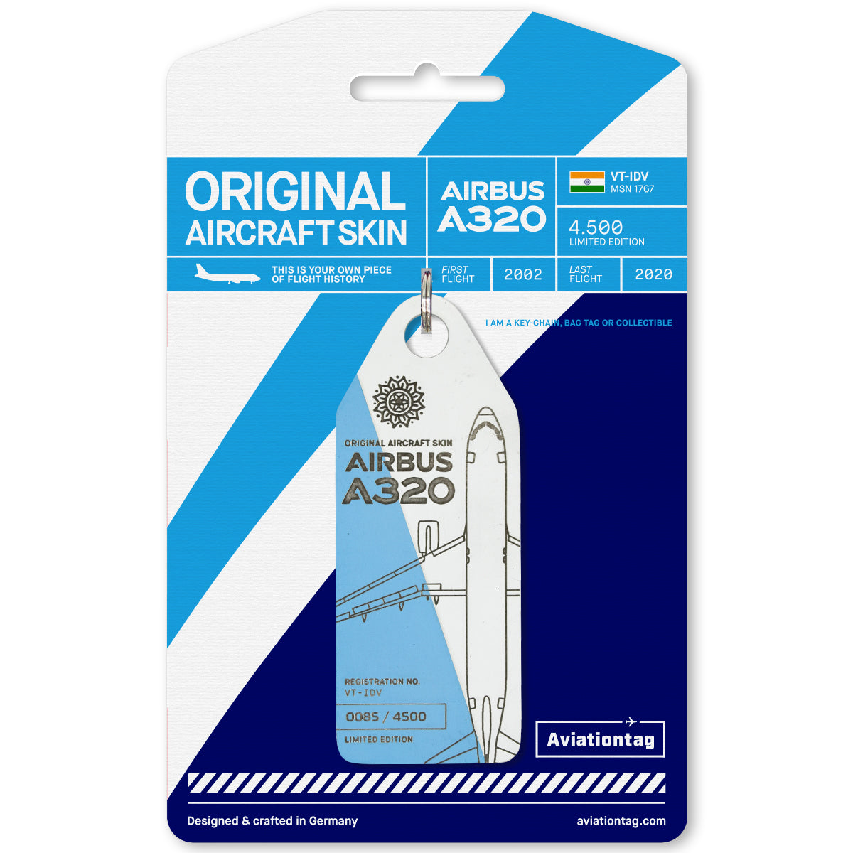 Random Airbus A320 - VT-IDV Schlüsselanhänger kaufen – Aviationtag