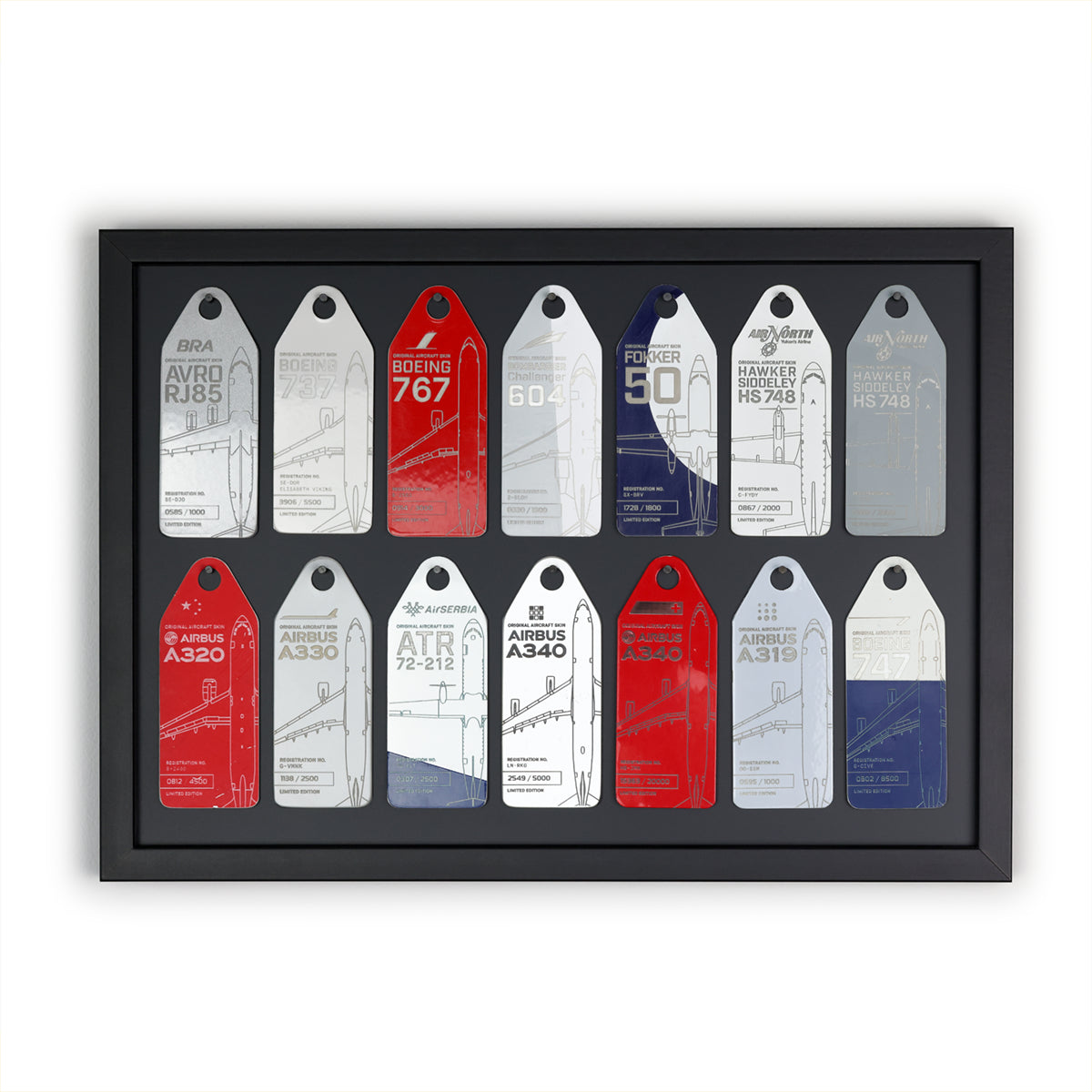 Aircraft Skin Tags Collection | Aviationtag Frame for Collectors ...