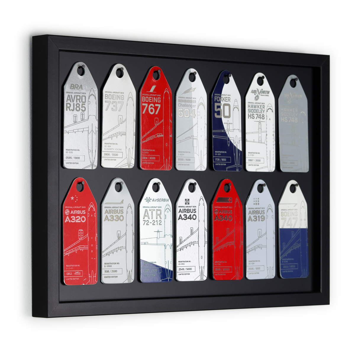Aircraft Skin Tags Collection | Aviationtag Frame for Collectors ...