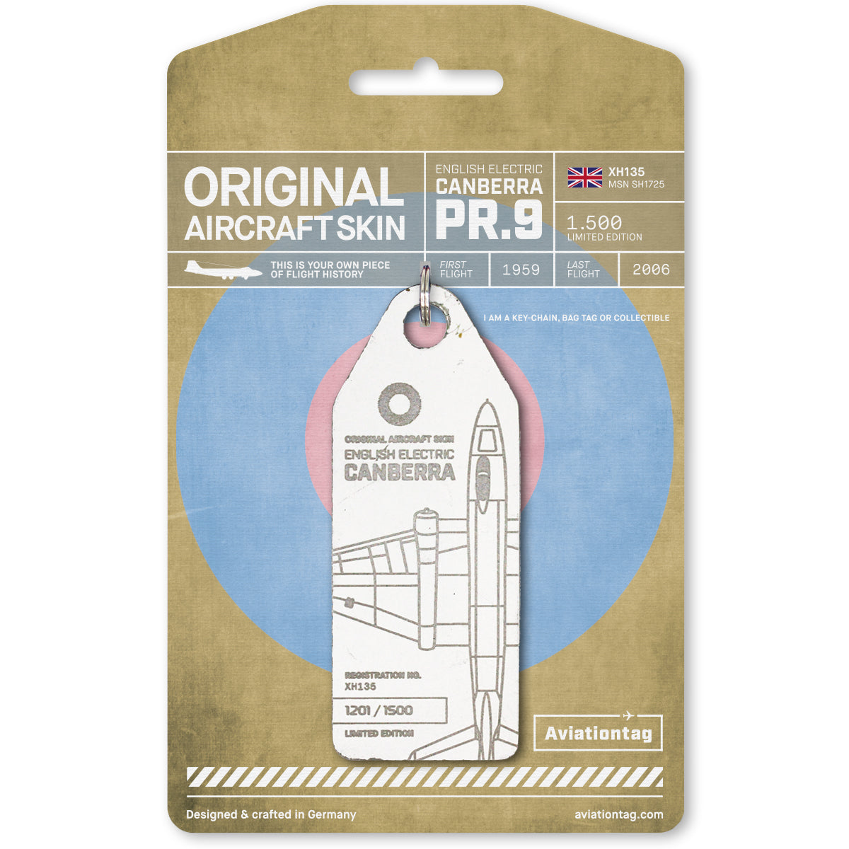 Aircraft Skin Tags | English Electric Canberra PR.9 XH135 | Aviationtag