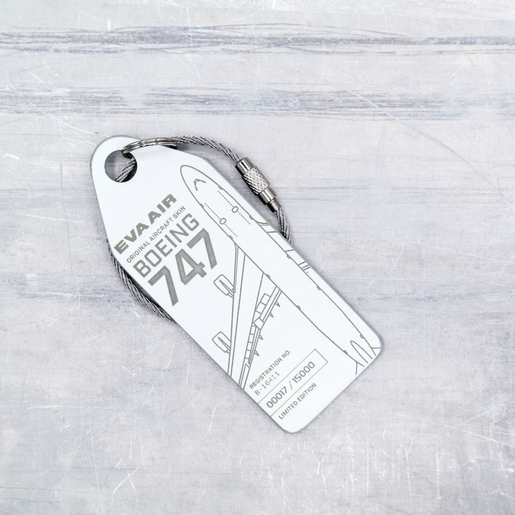 Plane Skin Tags | EVA Air Boeing 747 B-16411 Keychain | Aviationtag