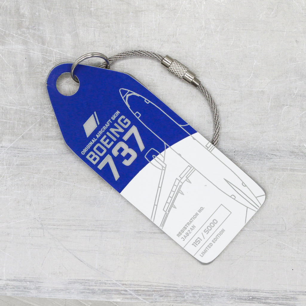 Unique Airplane Skin Tags | Boeing 737 JA02AN Keychain | Aviationtag